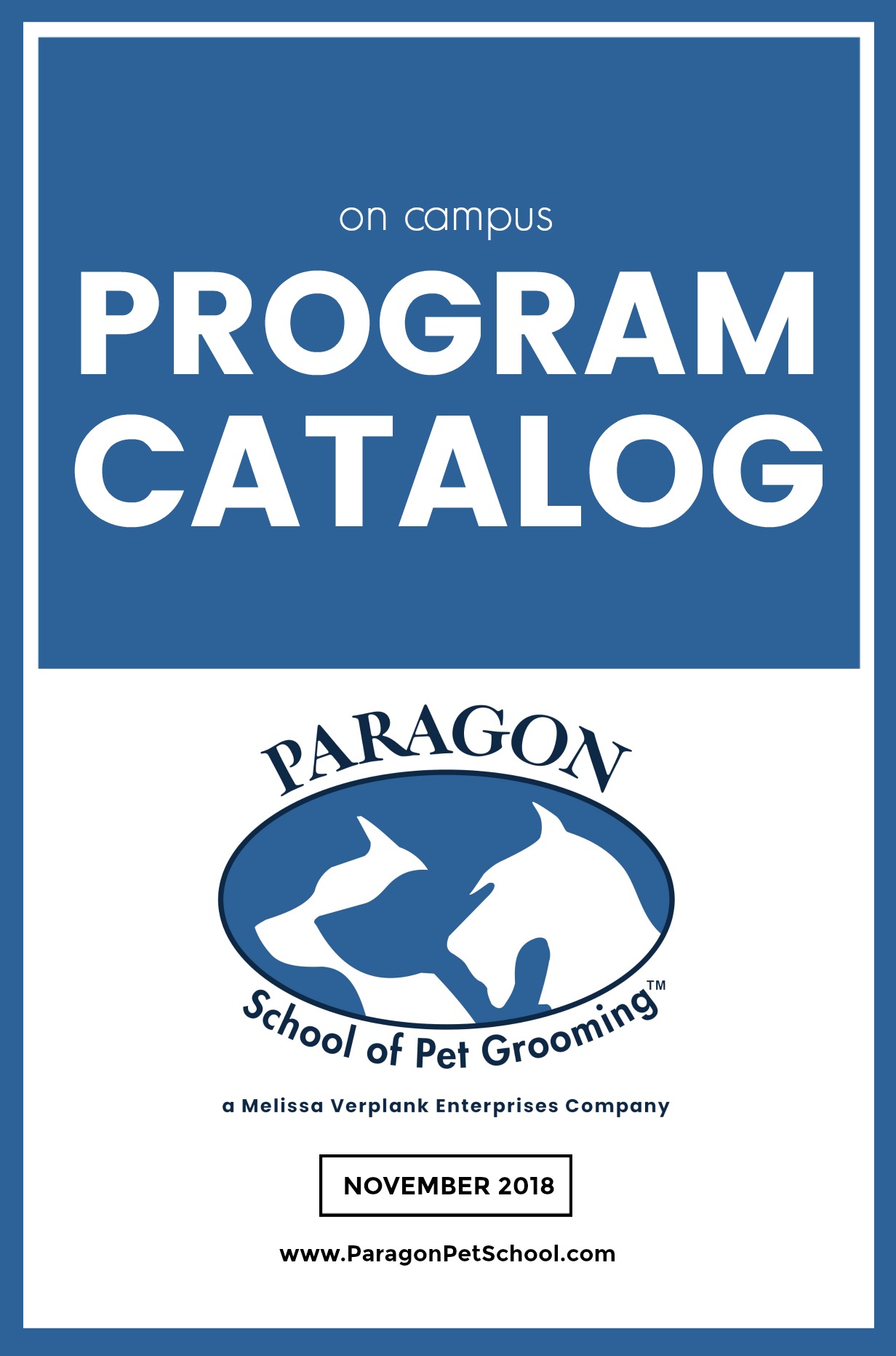 CATALOG COVER - Paragon School of Pet Grooming